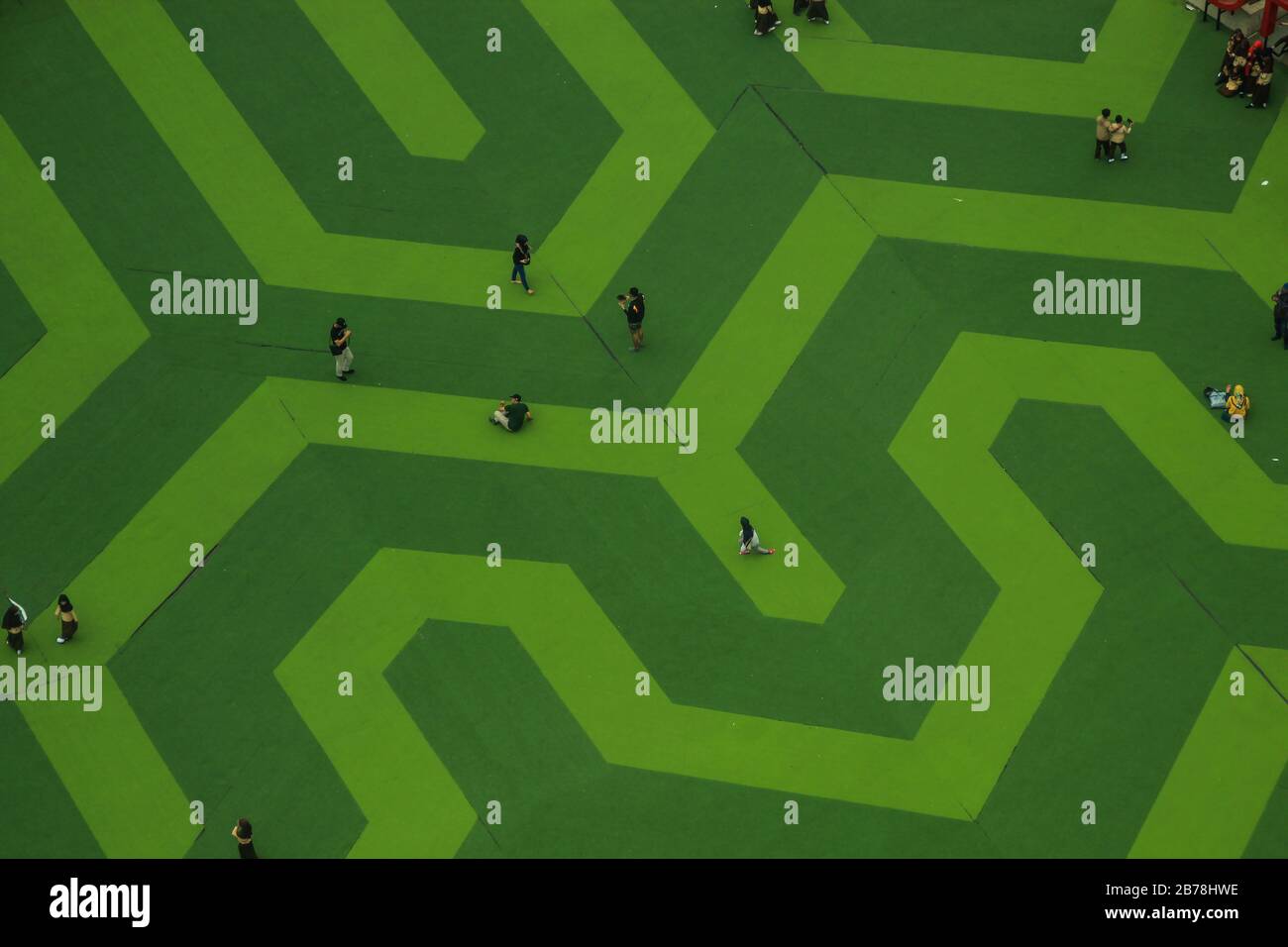 Bandung, Indonesia. 14th Mar, 2020. An aerial view of the Alun-Alun ...