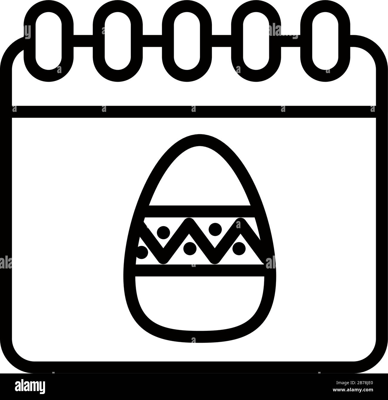 calendar with easter egg painted line style Stock Vector Image & Art ...