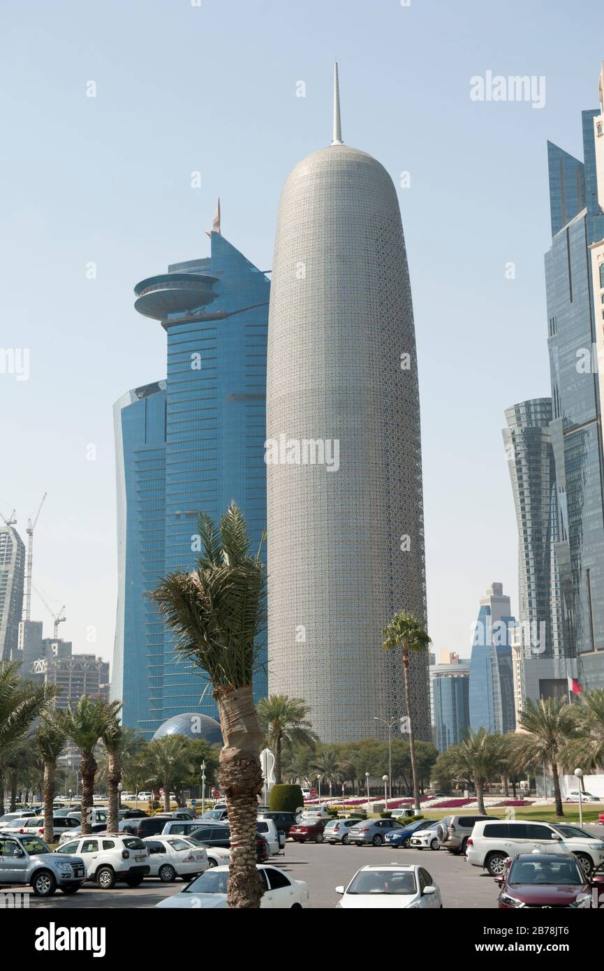 A general view of the West Bay skyline from I Park, Doha, Qatar Stock ...