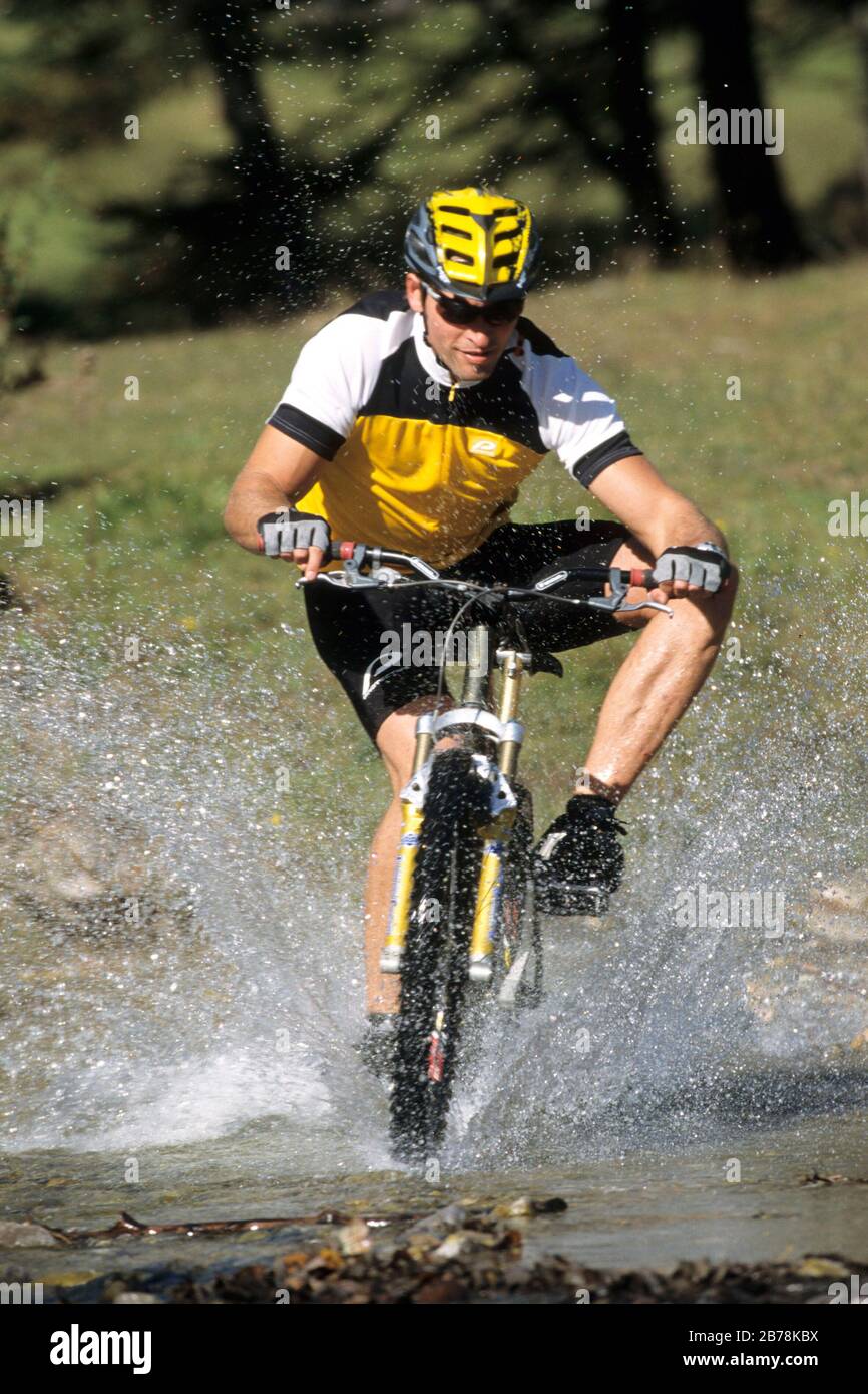 Mountainbiker in Action Stock Photo - Alamy