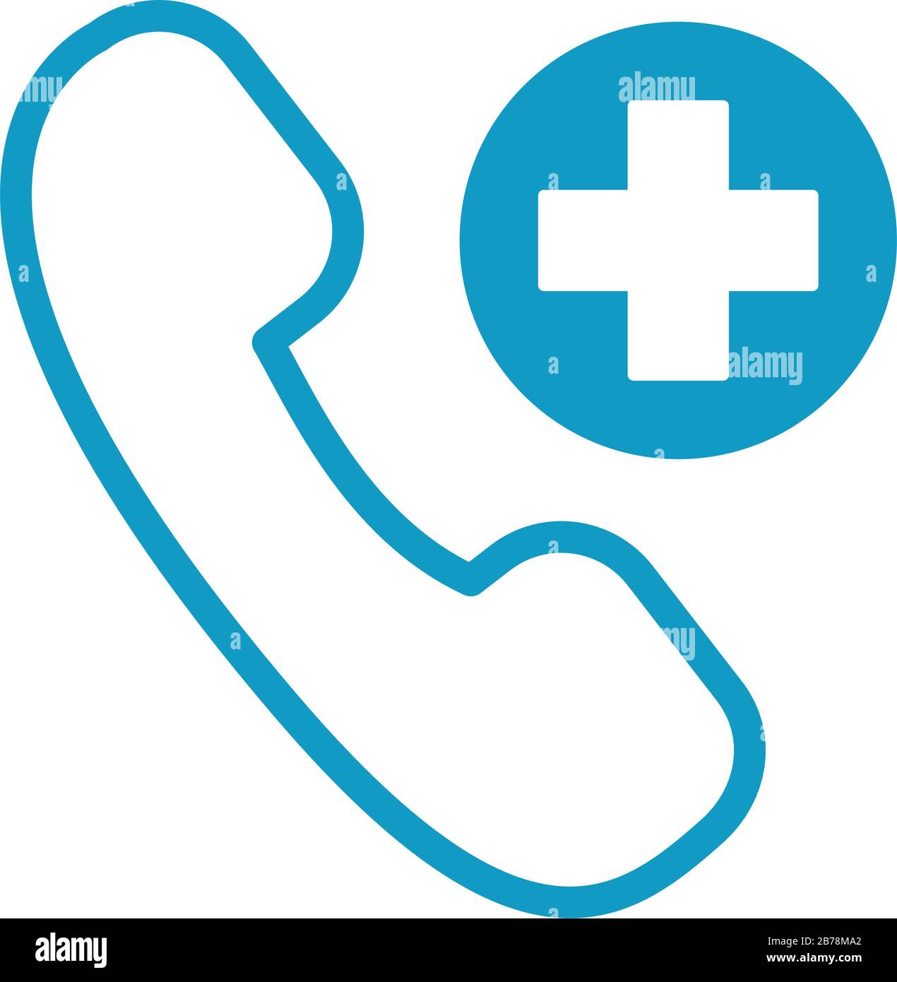 medical cross with telephone line style Stock Vector Image & Art - Alamy