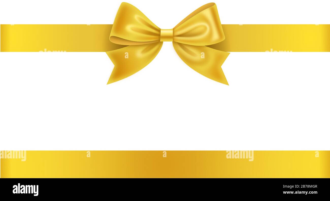 Golden yellow satin bow Stock Vector Images - Alamy