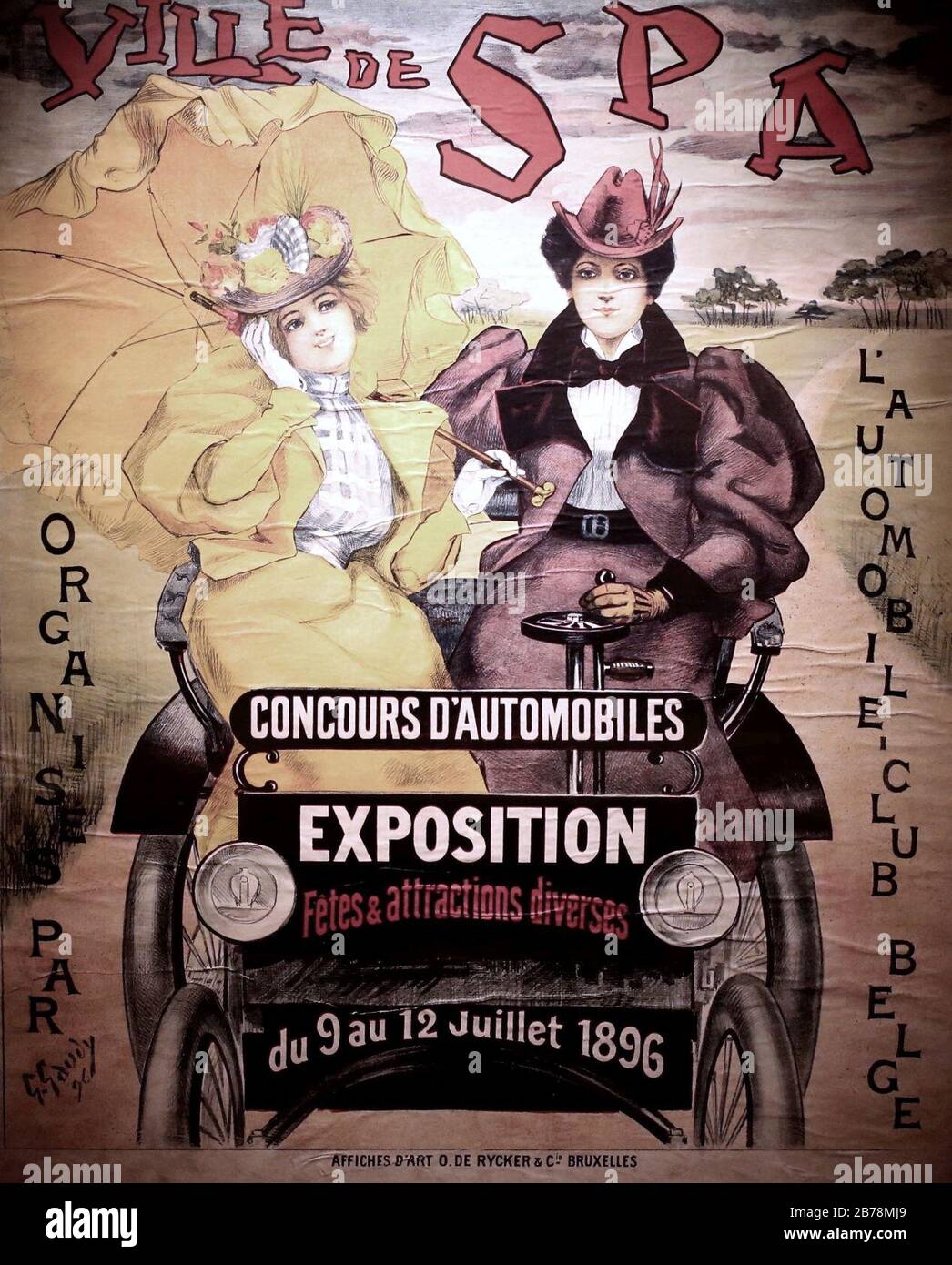 Georges Gaudy. Ville de Spa. Concours d'automobiles. Automobile club de ...