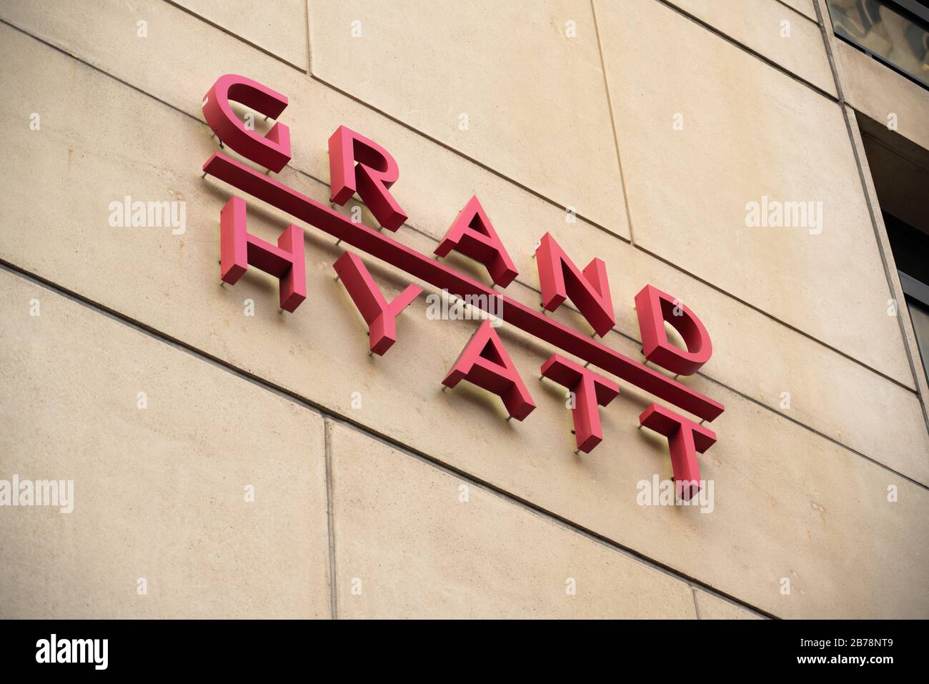 A view of the Grand Hyatt hotel logo Stock Photo - Alamy