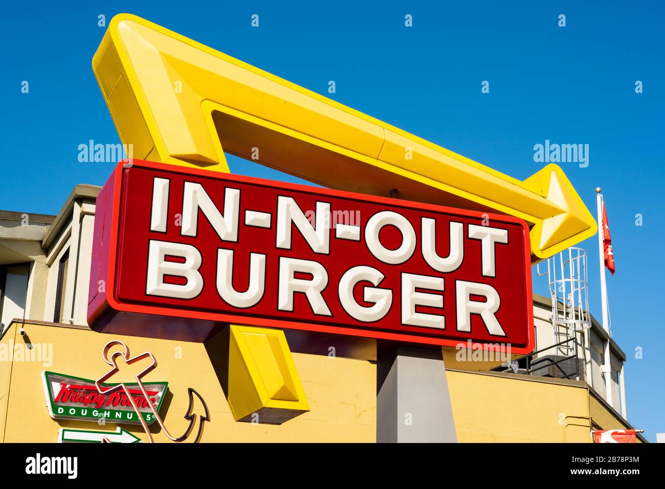 American regional chain of fast food restaurants In-N-Out Burger sign ...