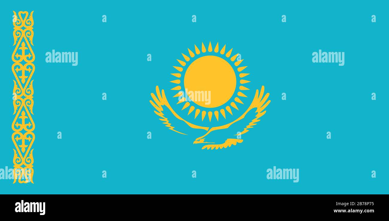 Kazakhstani flag hi-res stock photography and images - Alamy