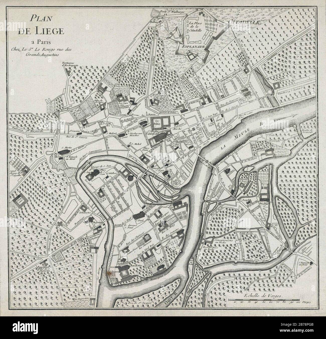 Georges-Louis Le Rouge - Plan de Liège Stock Photo - Alamy