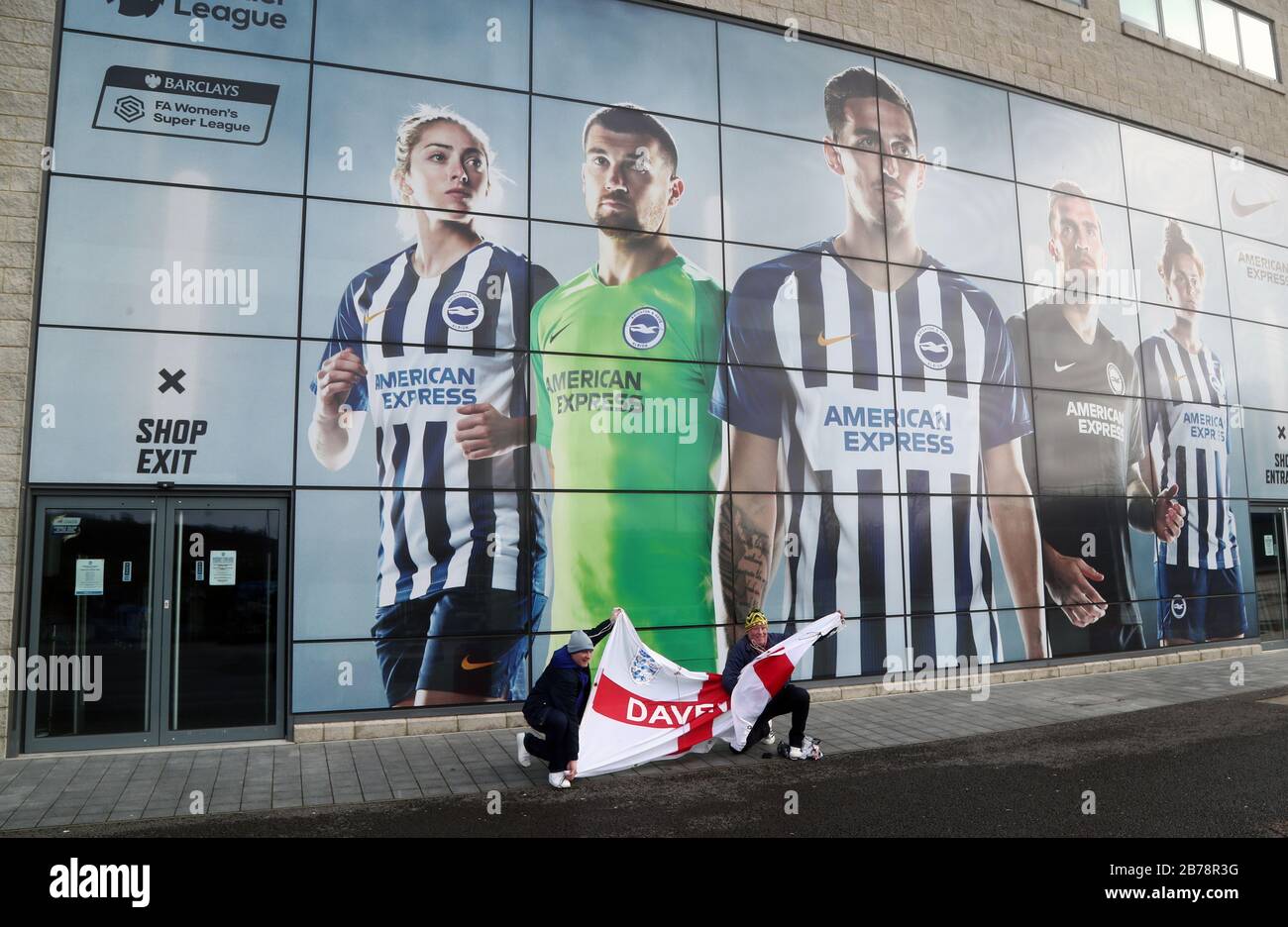 General view of the amex stadium with fans outside hi-res stock ...