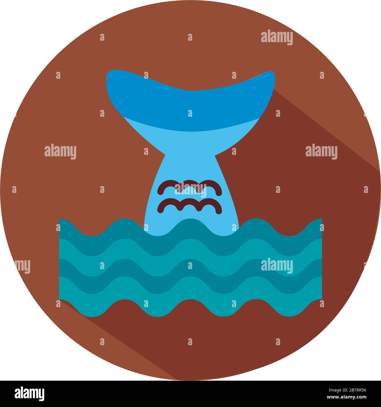 whale tail sea animal block style icon Stock Vector Image & Art - Alamy
