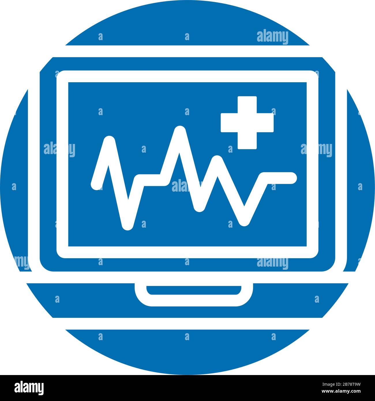 medical ekg cardiology in laptop block icon Stock Vector Image & Art ...