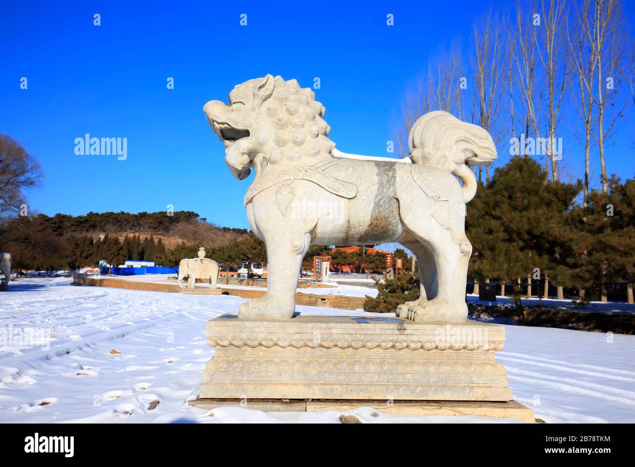 In the winter, The ancient Chinese stone carving Stock Photo - Alamy