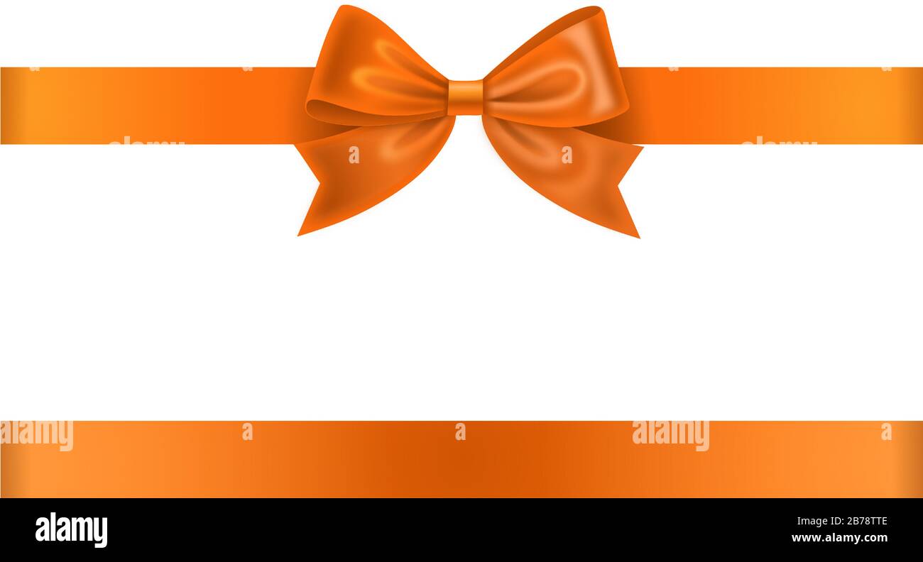 orange bow and ribbon on white background Stock Vector Image & Art - Alamy
