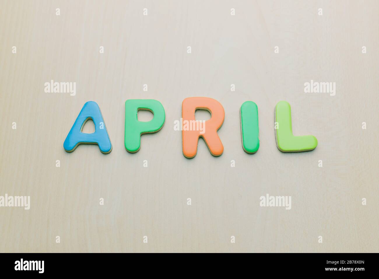 Word april concept written hi-res stock photography and images - Alamy