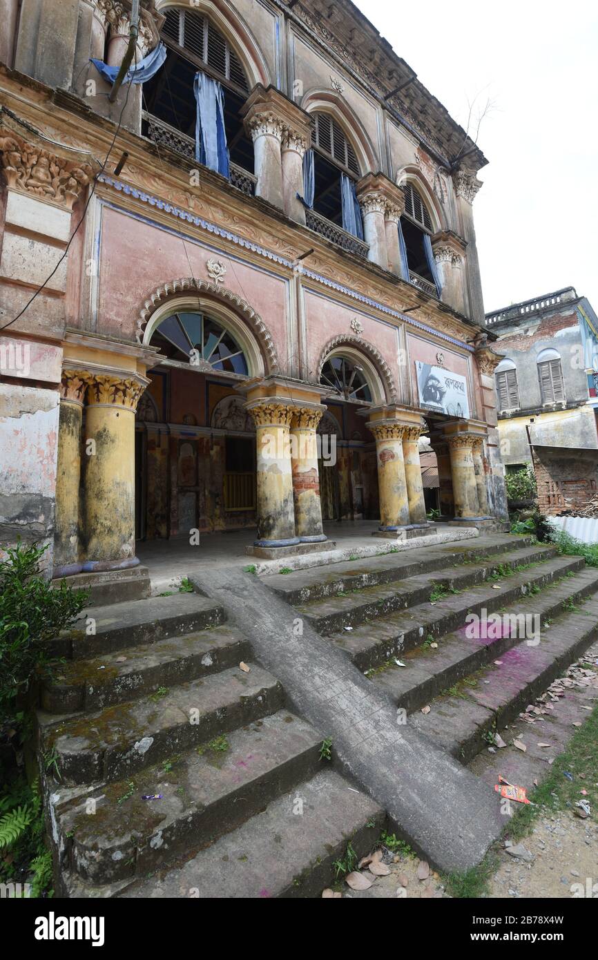 Entrance and doorsteps of Kachari Bari or Courthouse of the Roy family ...