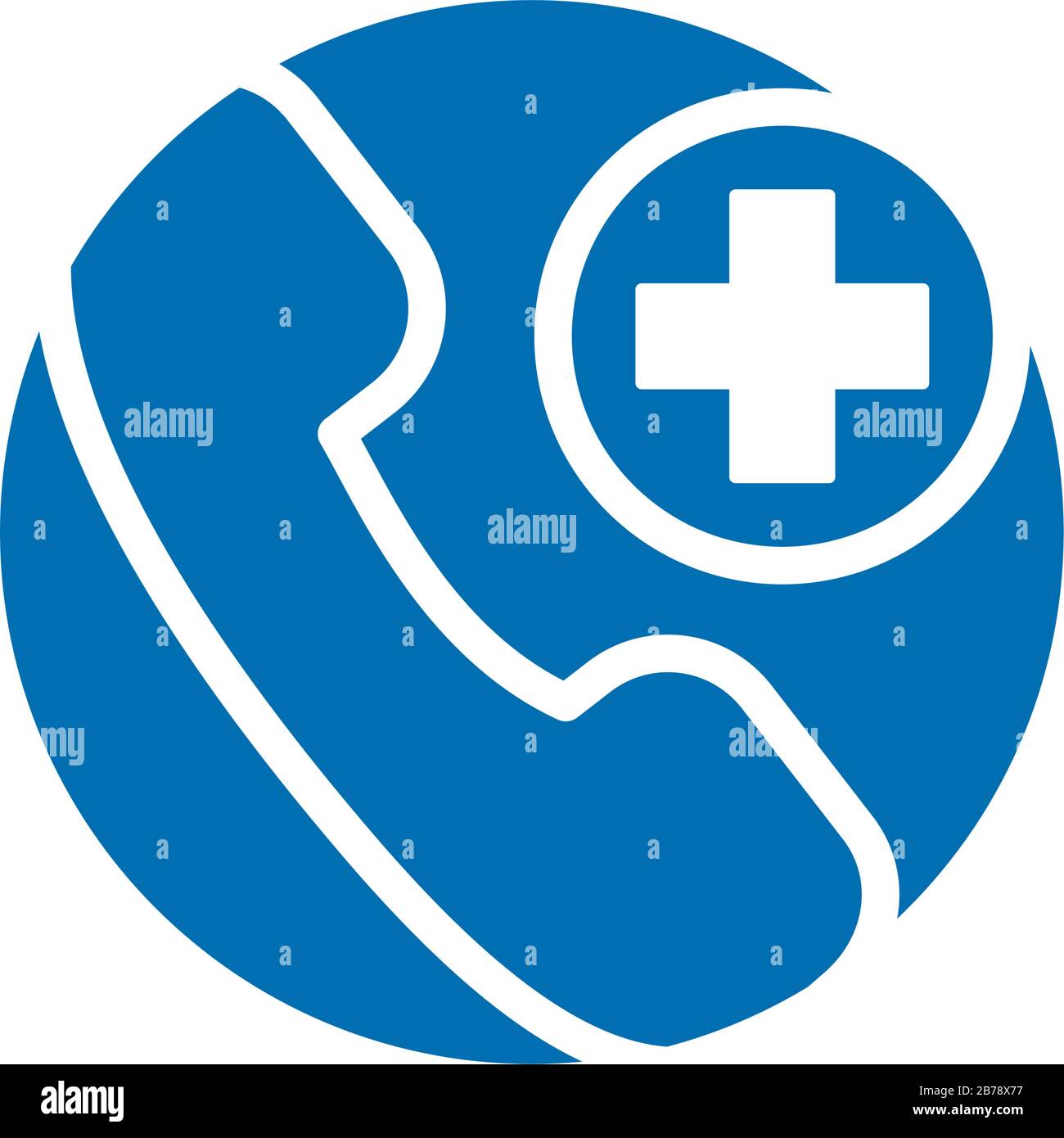 medical cross with telephone block style Stock Vector Image & Art - Alamy