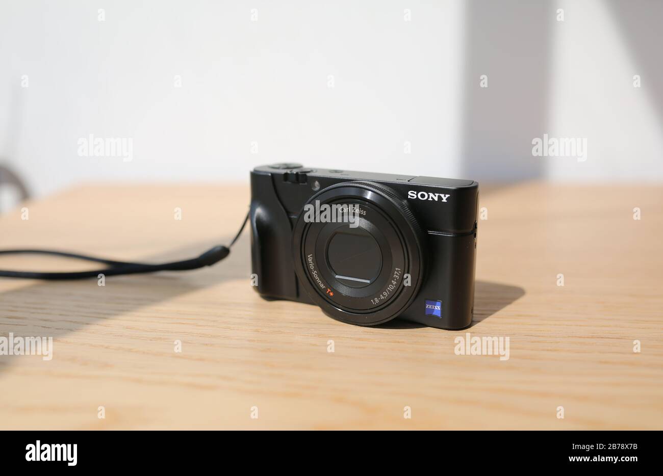 Shanghai, China - Sep 17 2015: Sony DSC-RX100 black digital pocket ...