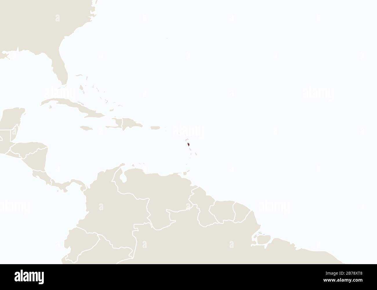 South America with highlighted Dominica map. Vector Illustration Stock ...