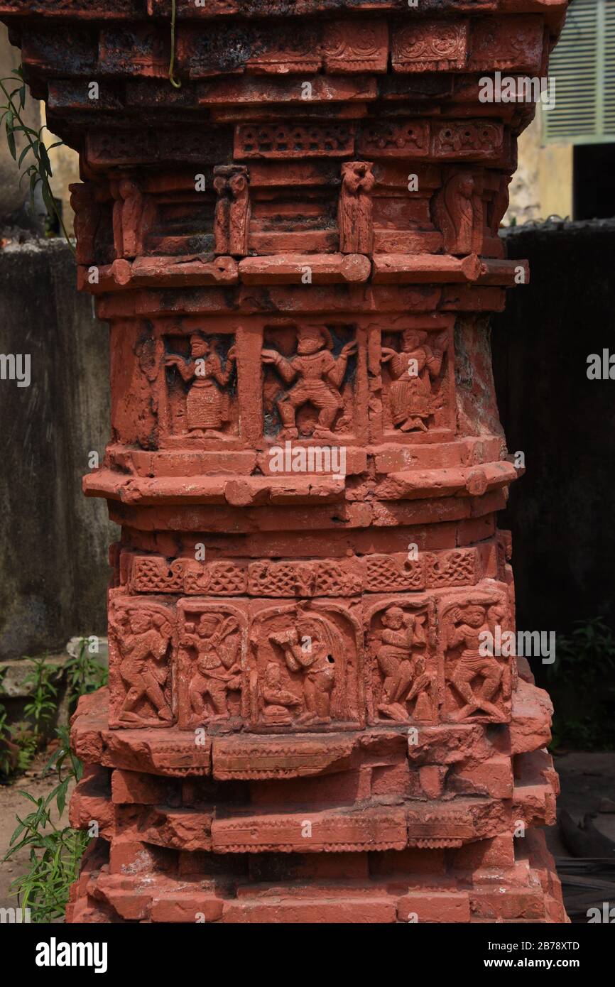 Frontal pillar of Aatchala Dol Mancha or Holi Pavilion consists of rich ...