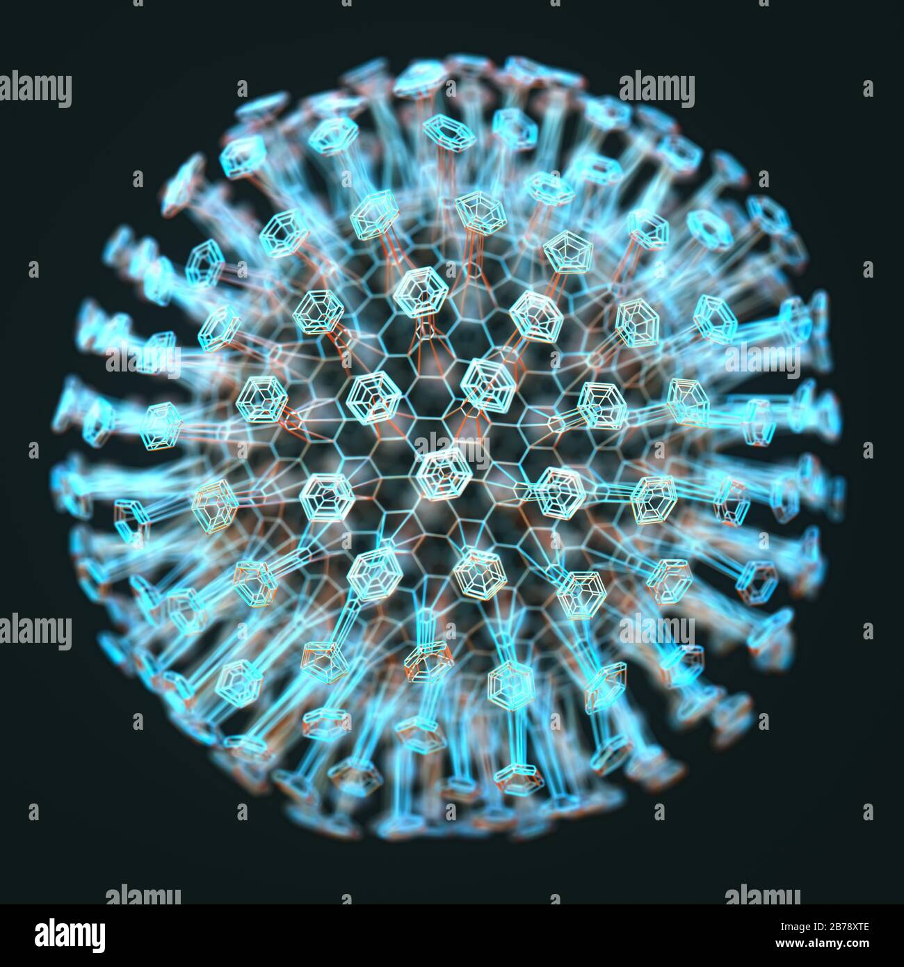 Conceptual illustrative virus. Image of a virus, pathogen with a ...