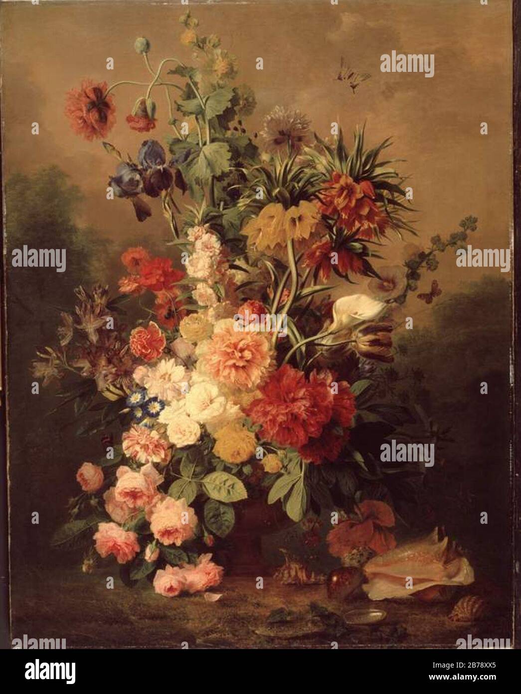 Georgius Jacobus Johannes van Os - Een rijke compositie van rozen en ...