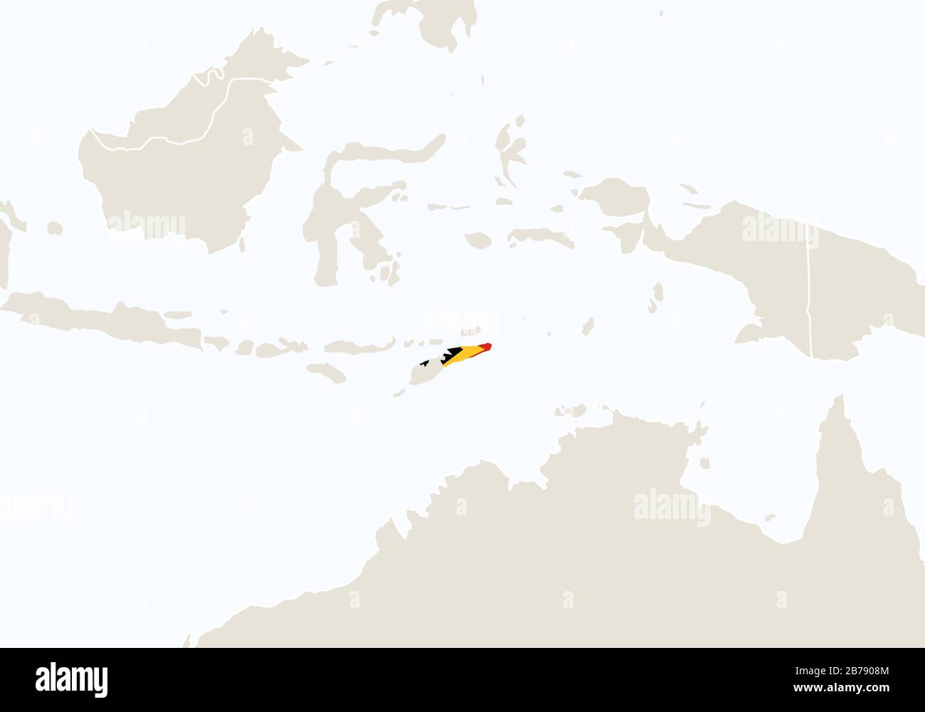 Asia with highlighted East Timor map. Vector Illustration Stock Vector ...