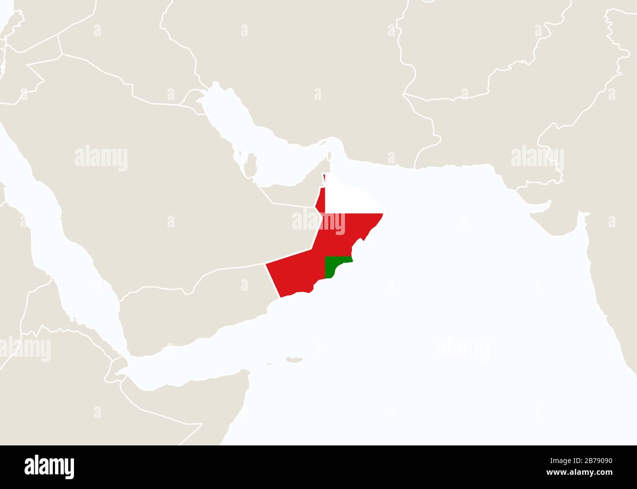 Gulf of oman map Stock Vector Images - Alamy
