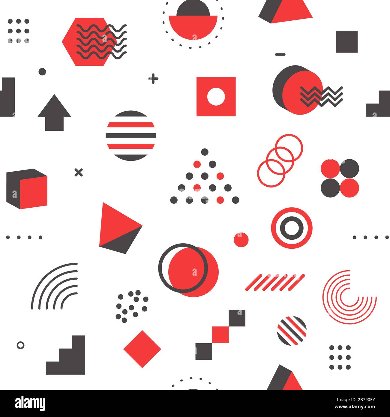 Seamless memphis pattern in 80s style, fashion cool background with ...