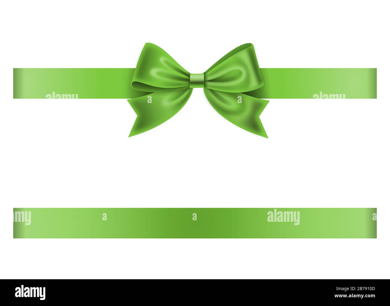 green bow and ribbon on white background Stock Photo - Alamy