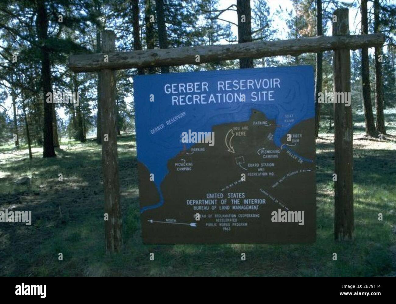 Gerber Recreation Area sign (BLM Stock Photo - Alamy