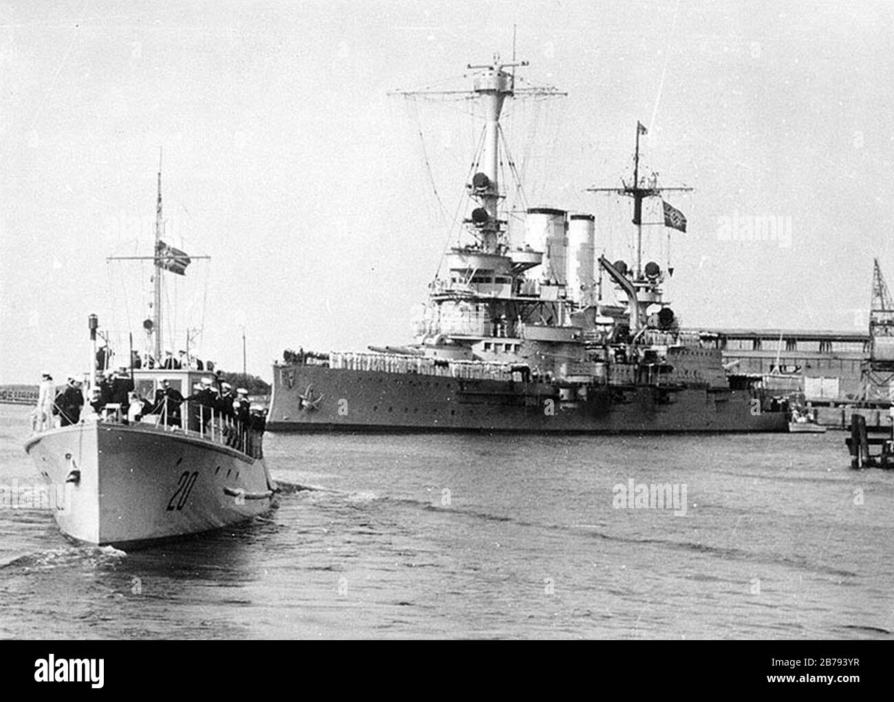 German battleship Schleswig-Holstein in Gdansk in September 1939 Stock ...