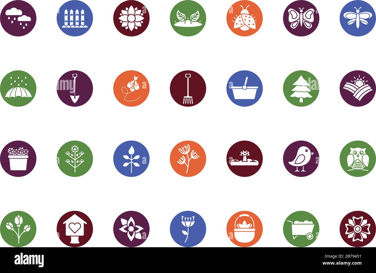 bundle of spring set block icons Stock Vector Image & Art - Alamy