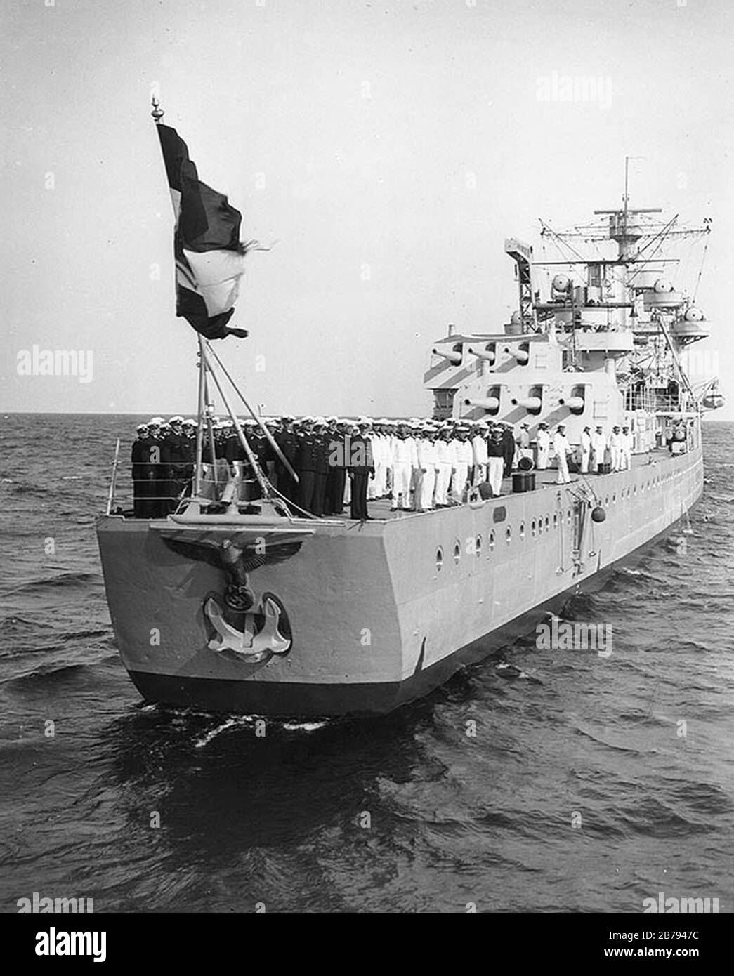 German cruiser Köln aft view 1935 Stock Photo - Alamy