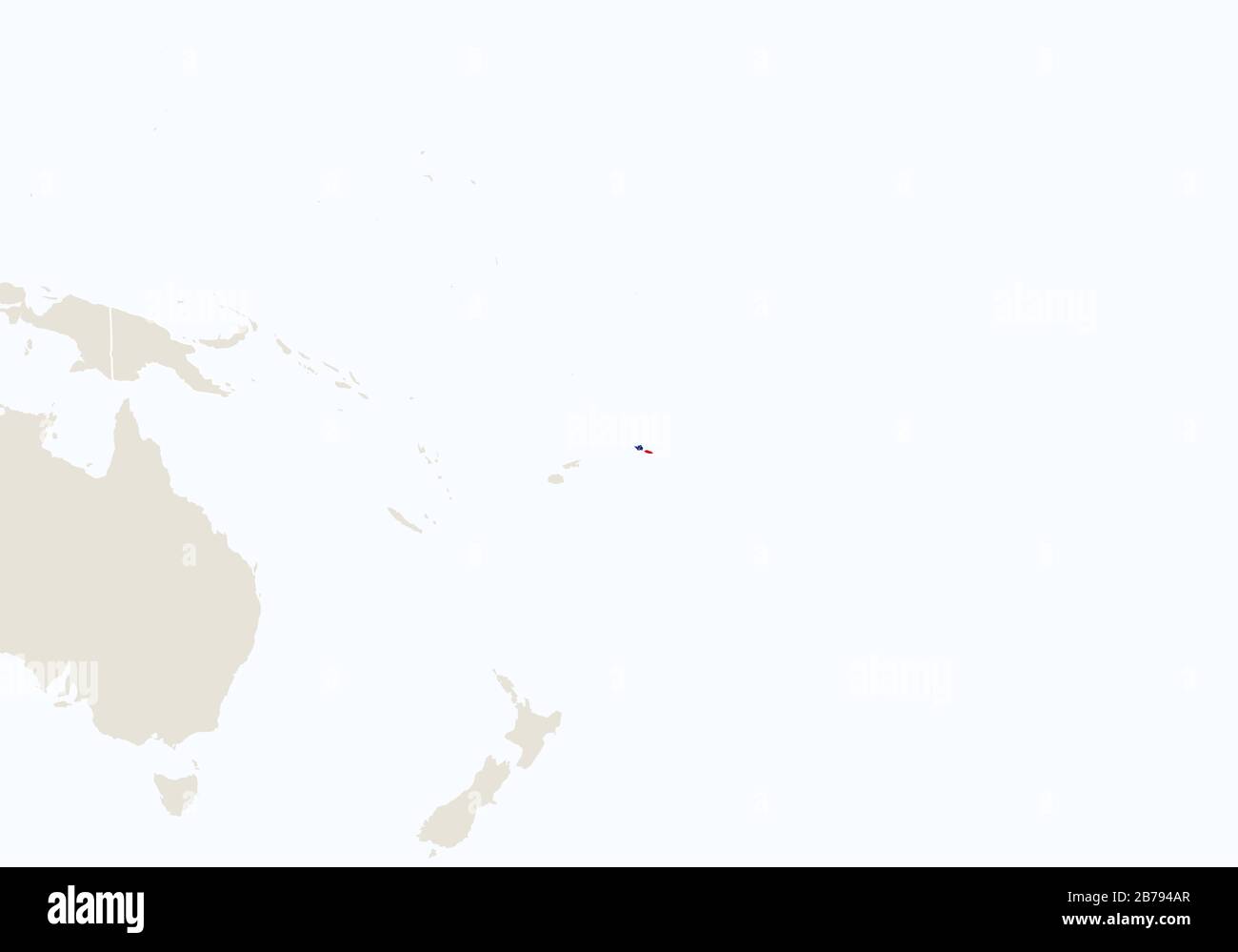 Oceania with highlighted Samoa map. Vector Illustration Stock Vector ...