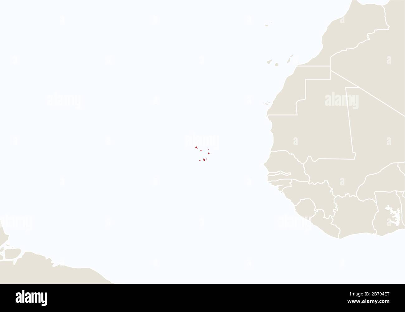 Africa with highlighted Cape Verde map. Vector Illustration Stock ...