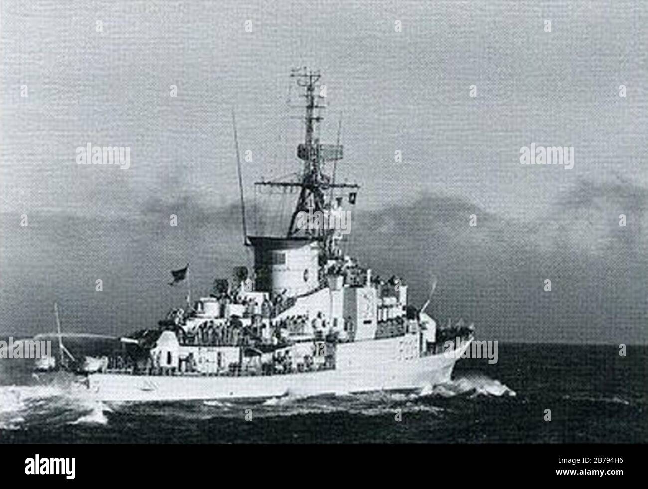 German frigate Braunschweig (F225) off Lisbon in 1972 Stock Photo - Alamy