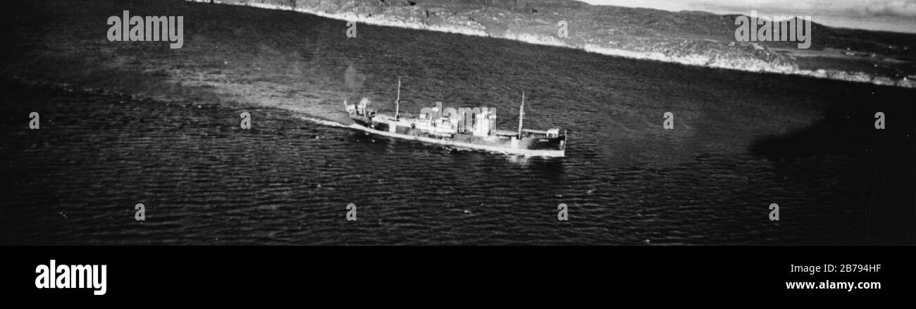 German freighter Topeka under air attack off Bodø on 4 October 1943 ...