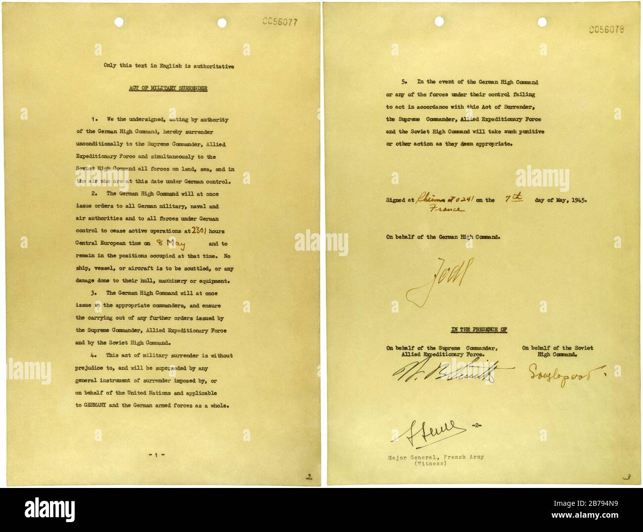 German instrument of surrender1a Stock Photo - Alamy
