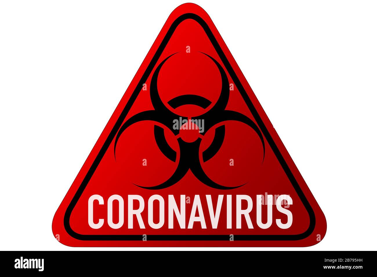 Biohazard sign on white background copy space. COVID 19 Coronavirus ...