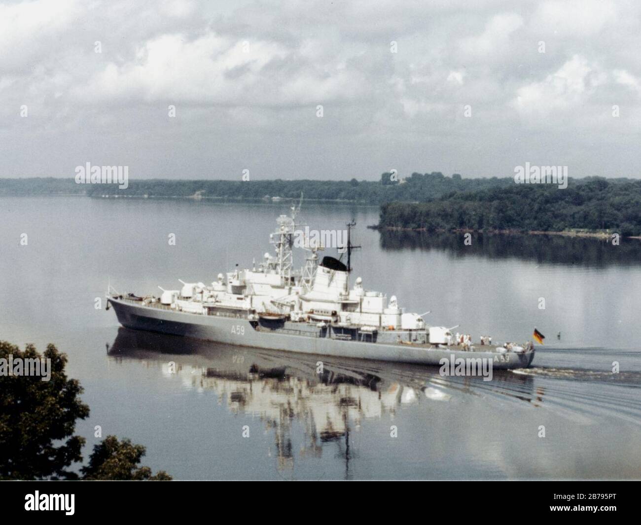 German training ship Deutschland (A59) on the Potomac River in July ...