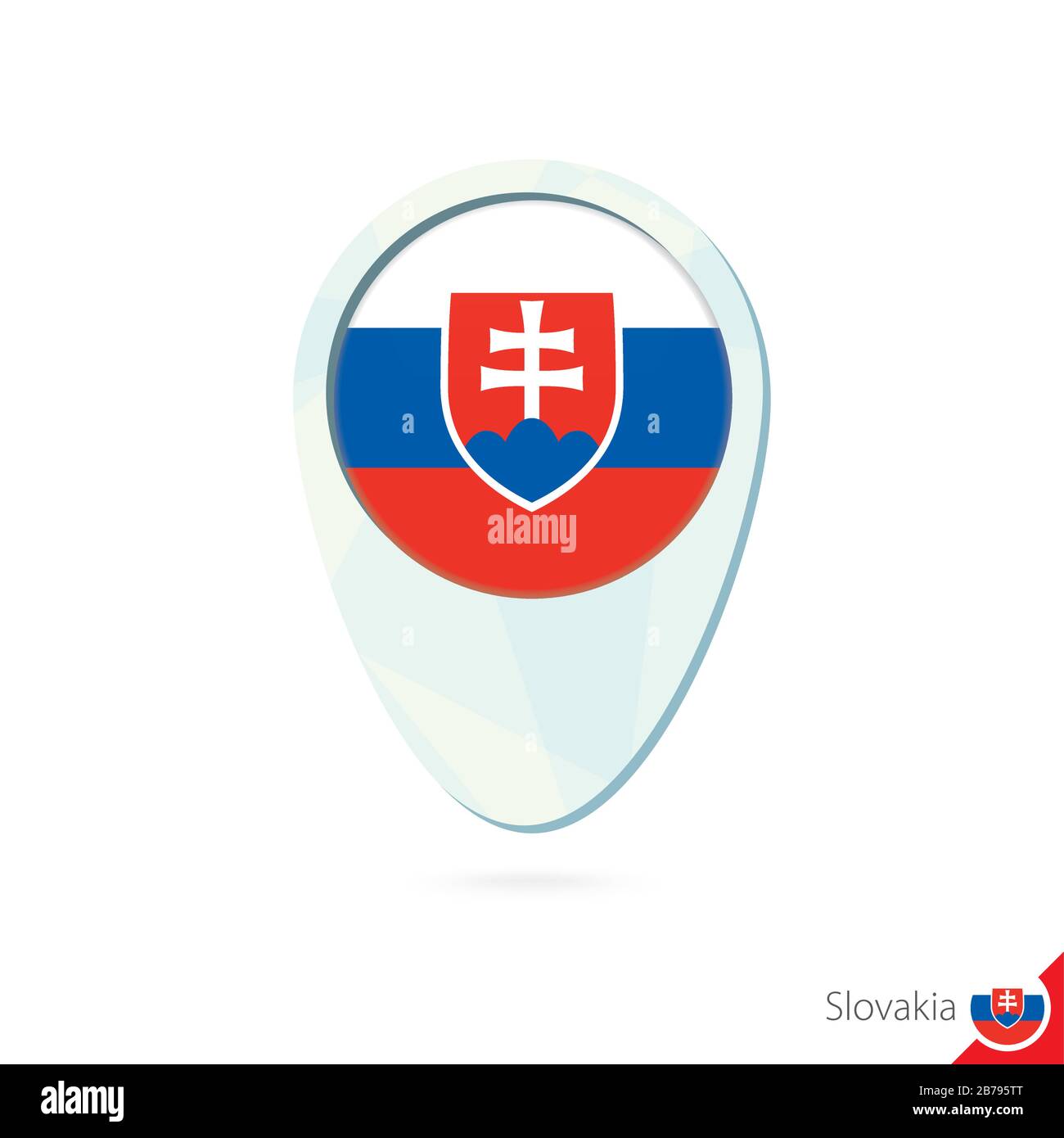 Slovakia flag location map pin icon on white background. Vector ...