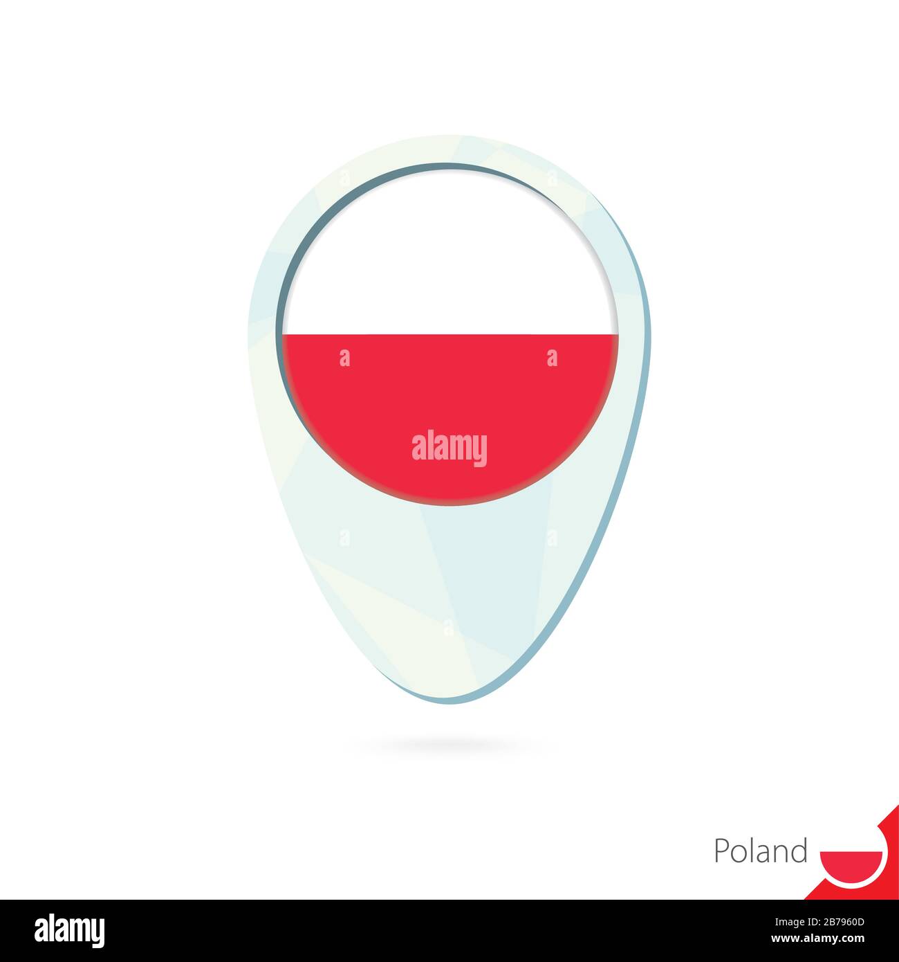 Poland flag location map pin icon on white background. Vector ...
