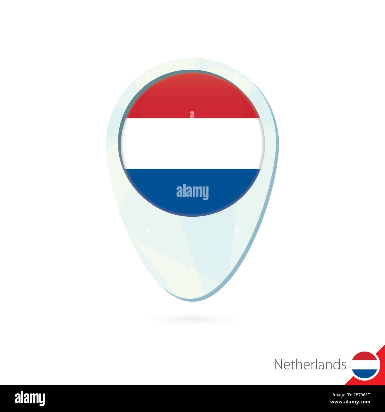 Netherlands flag location map pin icon on white background. Vector ...