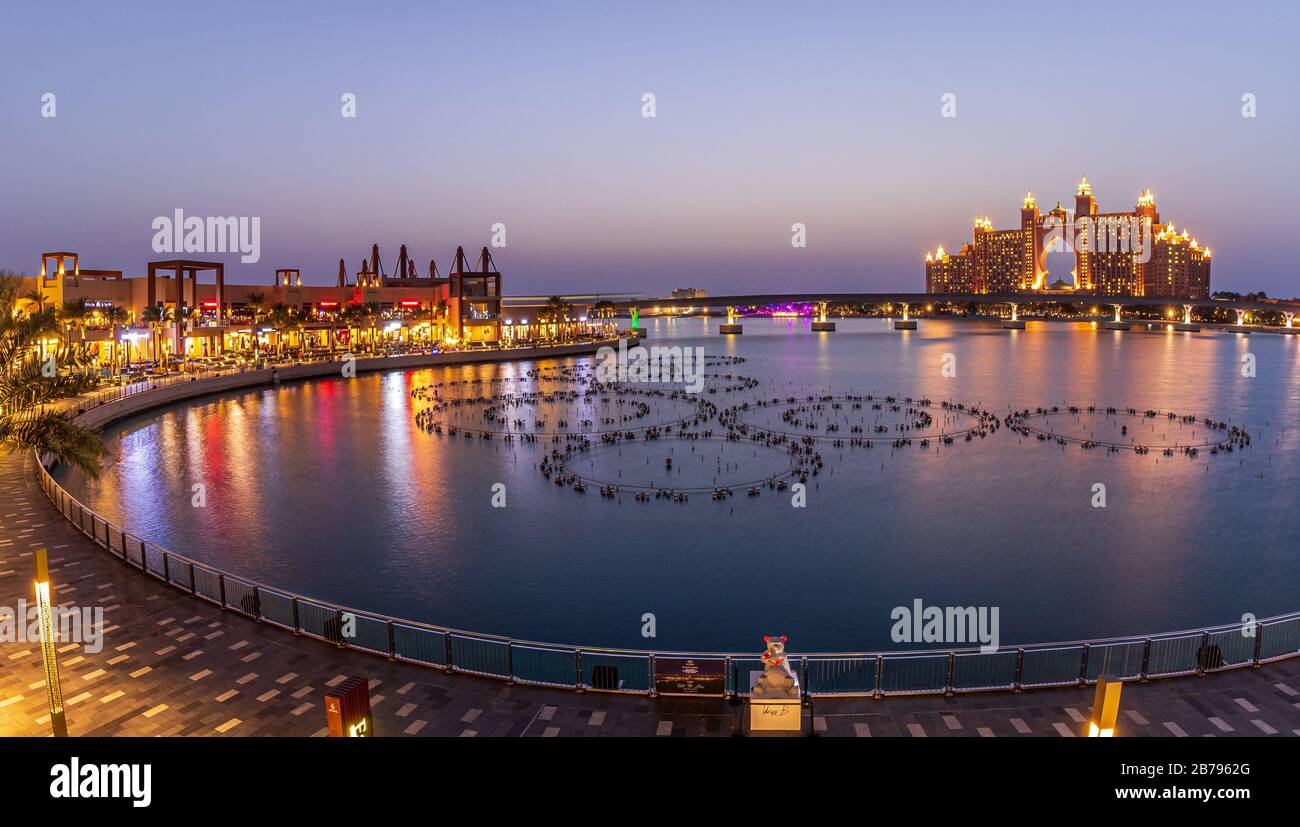 DUBAI, UNITED ARAB EMIRATES - Mar 01, 2020: This is a panoramic view at ...