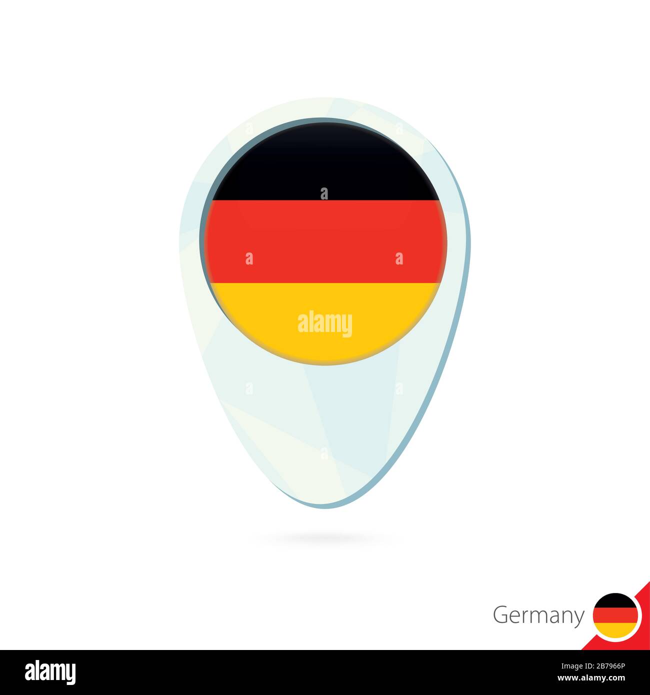 Germany flag location map pin icon on white background. Vector ...