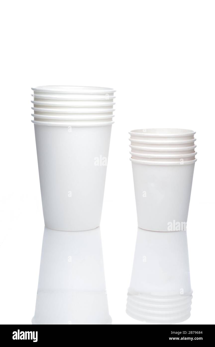 A set of different cardboard glasses for printing. Large and small ...