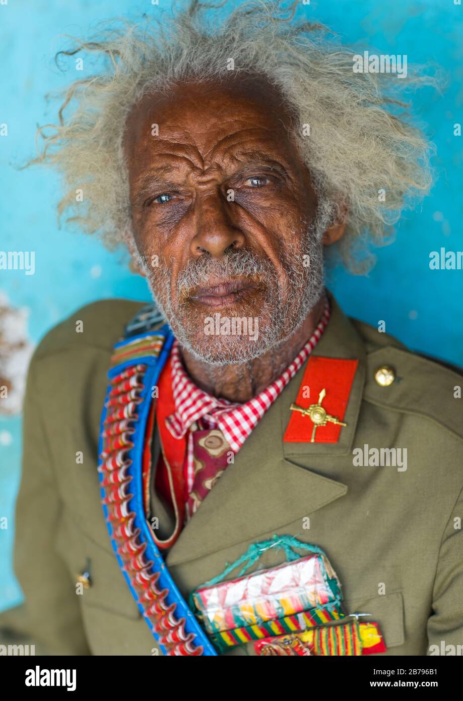 Ethiopian veteran from the italo-ethiopian war in army uniform, Addis ...