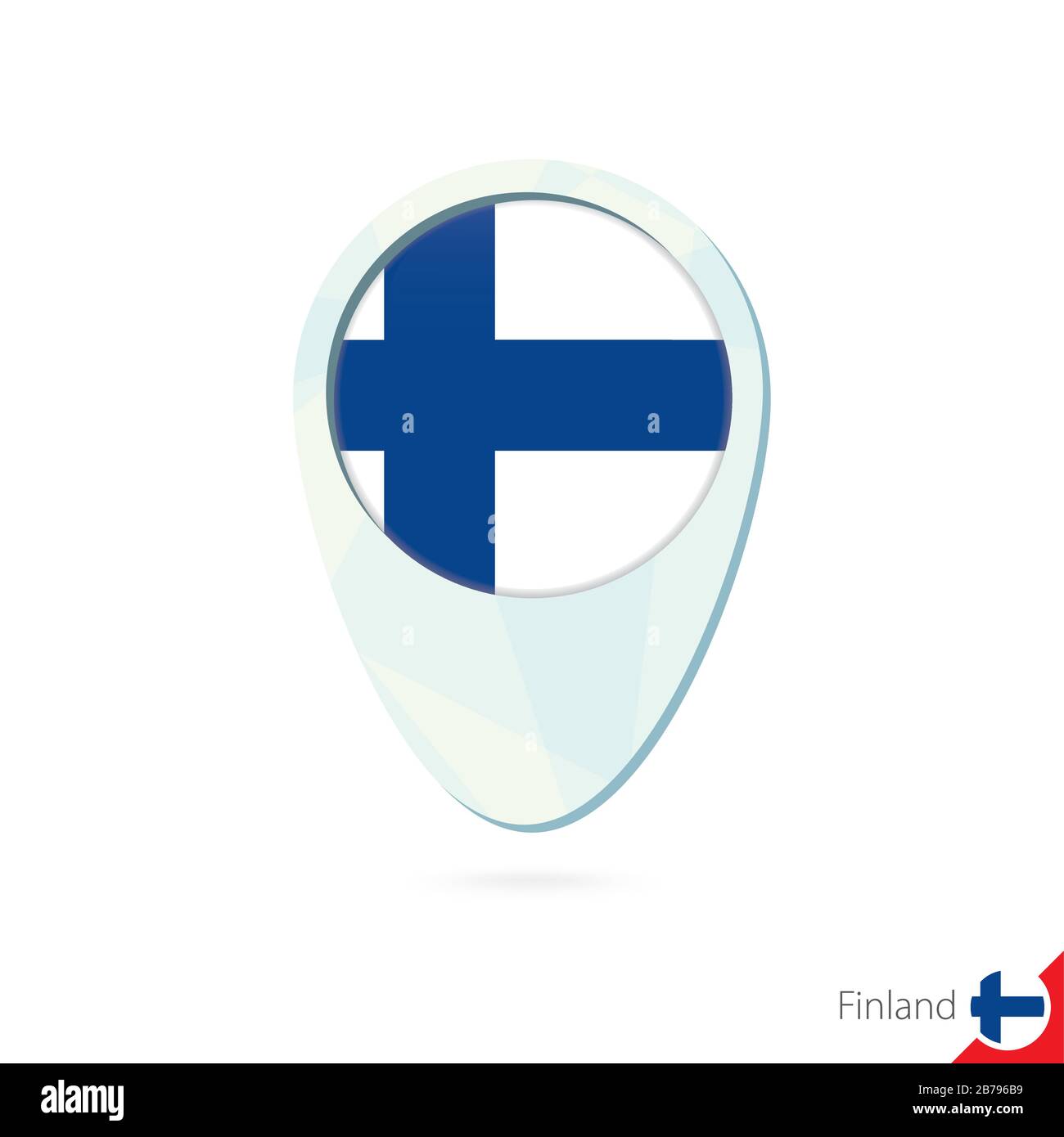 Finland flag location map pin icon on white background. Vector ...