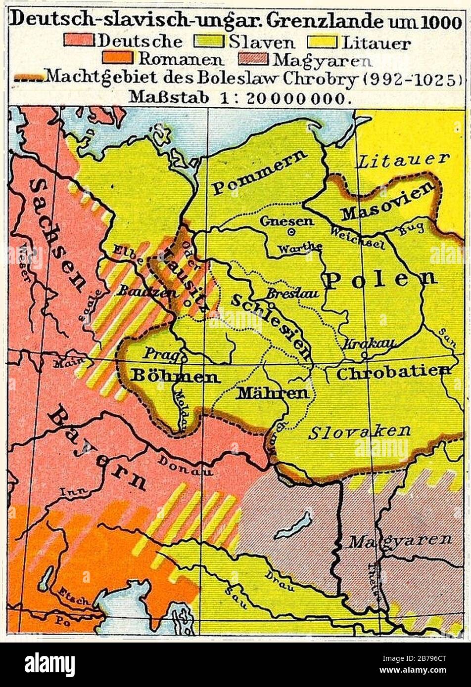 Germanisch-Slawisch-Ungarisches Mitteleuropa um 1000 Stock Photo - Alamy