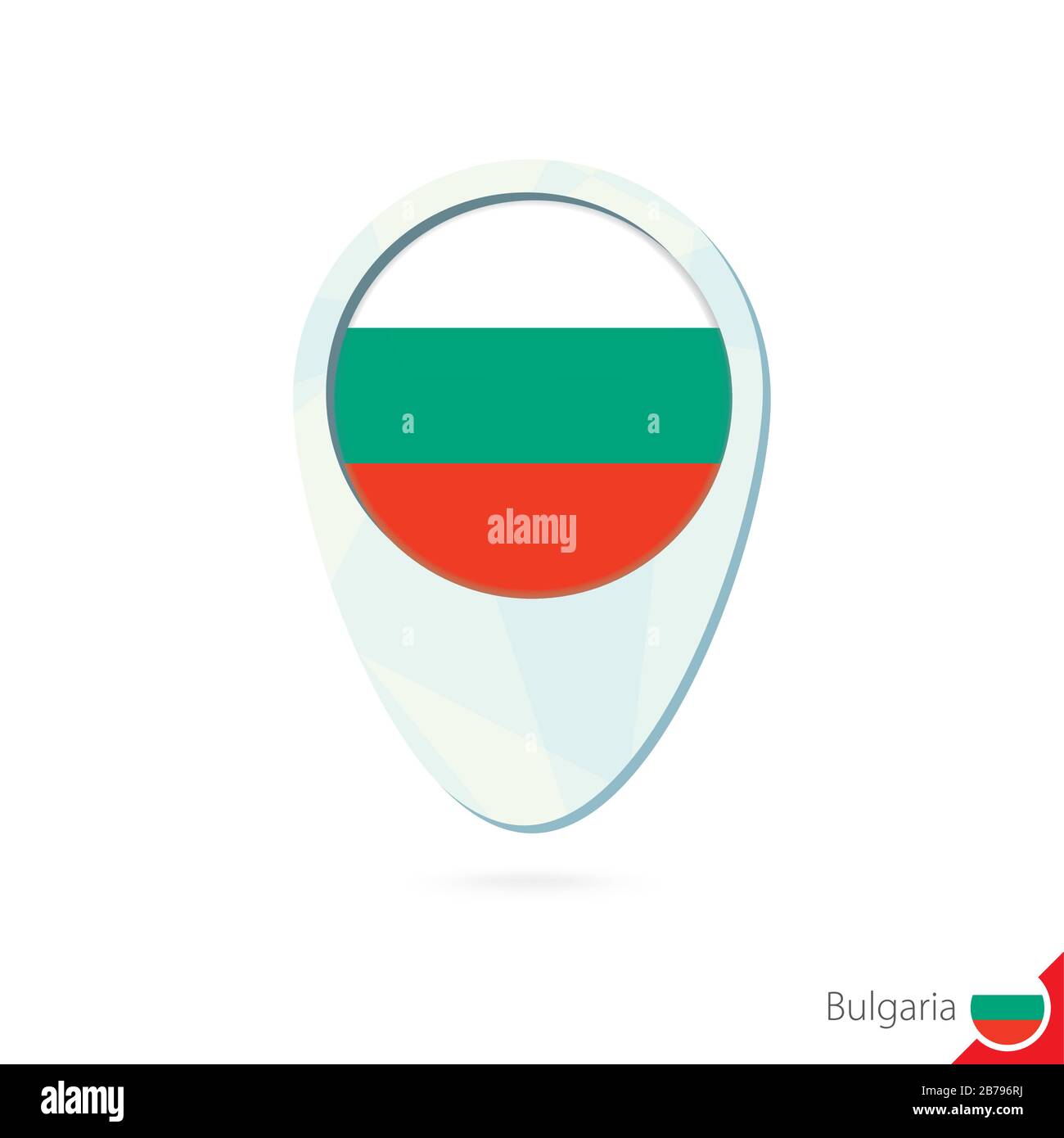 Bulgaria flag location map pin icon on white background. Vector ...