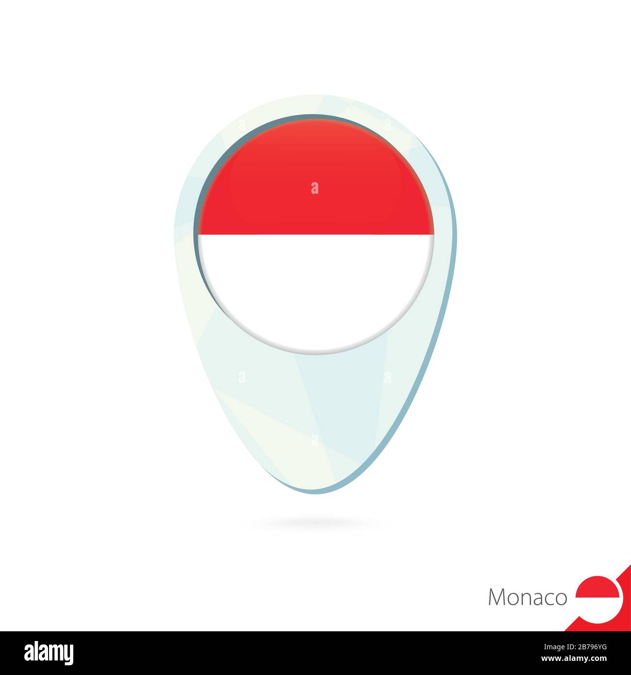 Monaco flag location map pin icon on white background. Vector ...